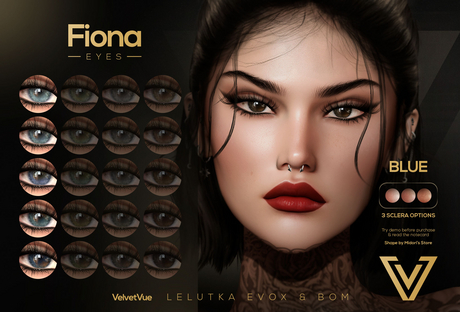 Second Life Marketplace - [ VelvetVue ] Fiona :: Blue eyes